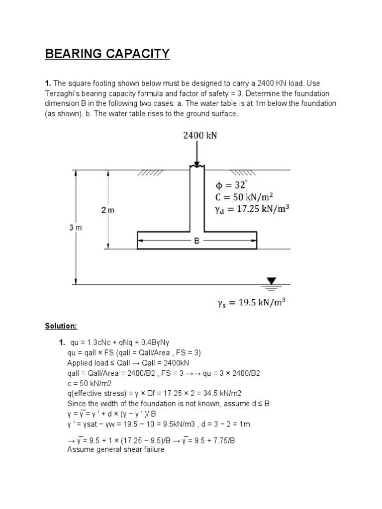 BEARING CAPACITY TITLE | PDF | Physics | Civil Engineering