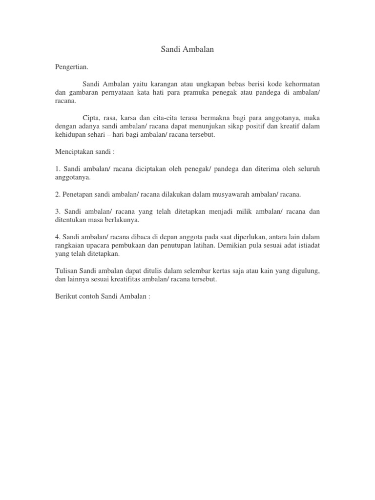 Sandi Ambalan | PDF