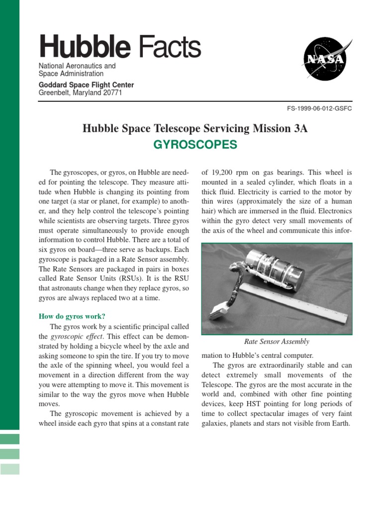 Hubble Facts PDF | Download Free PDF | Hubble Space Telescope | Gyroscope