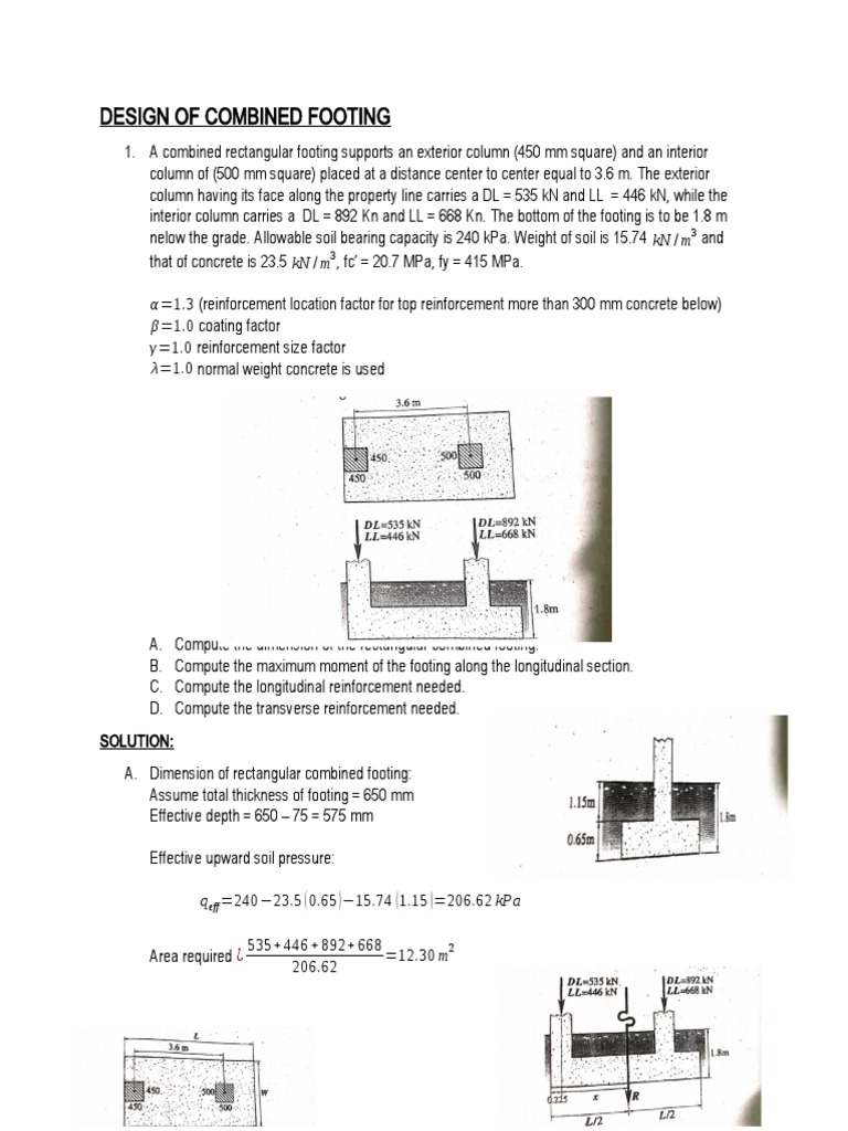 Design of Combined Footing | PDF | Column | Structural Engineering