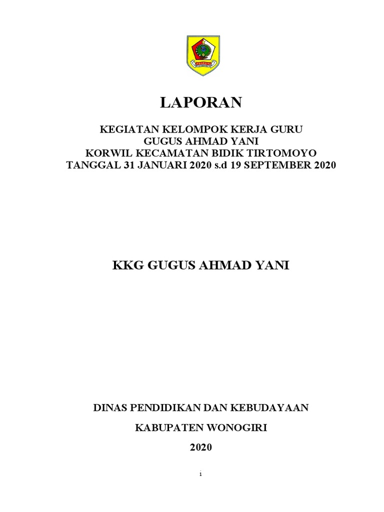 Laporan KKG 2020 | PDF
