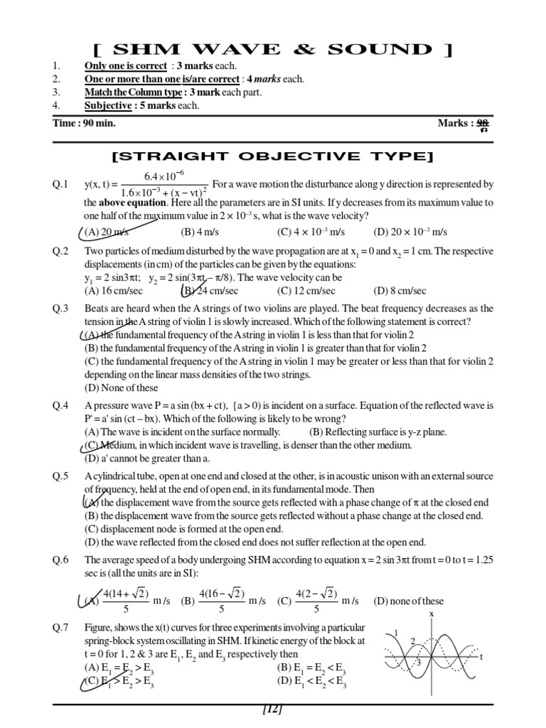 SHM + WS | PDF | Waves | Sound