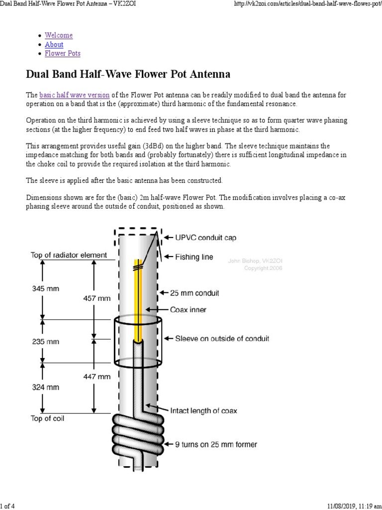 Dual Band Half-Wave Flower Pot Antenna: About | PDF | Antenna (Radio ...
