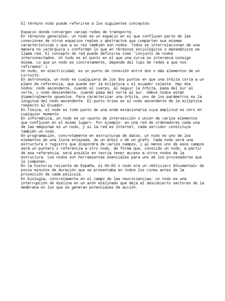 Conceptos de Nodo en Diversas Disciplinas | PDF | Red de computadoras ...