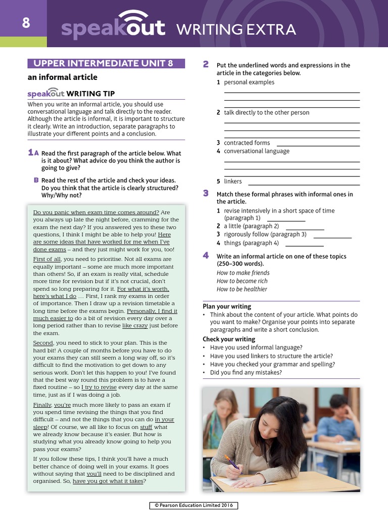 Speakout Writing Extra Upper Intermediate Unit 8 PDF | PDF | Paragraph | Cognition