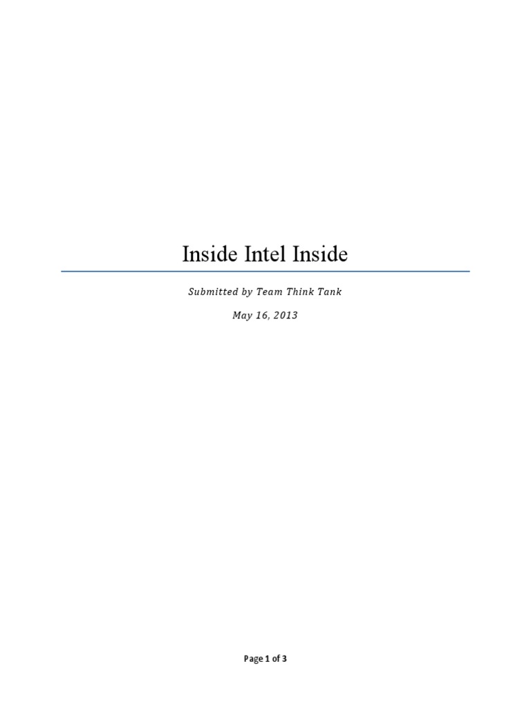 Intel Case Study | PDF | Intel | Microprocessor