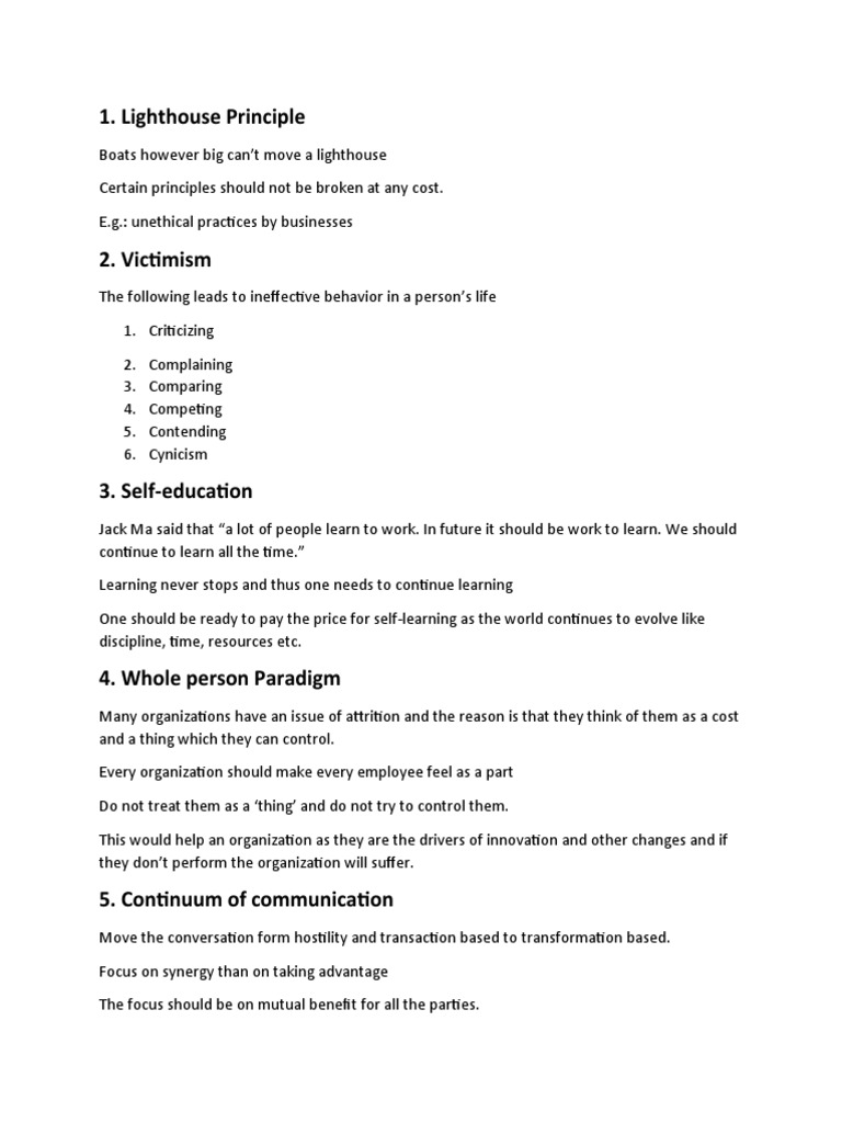 Lighthouse Principle | PDF