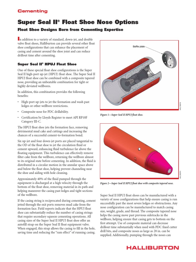 Super Seal II Float Shoe Nose Options: Cementing | PDF | Casing ...