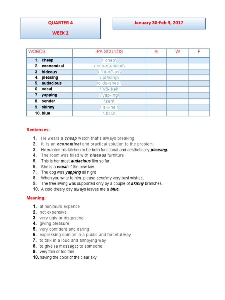 Spelling Quarter 3 and 4 | PDF