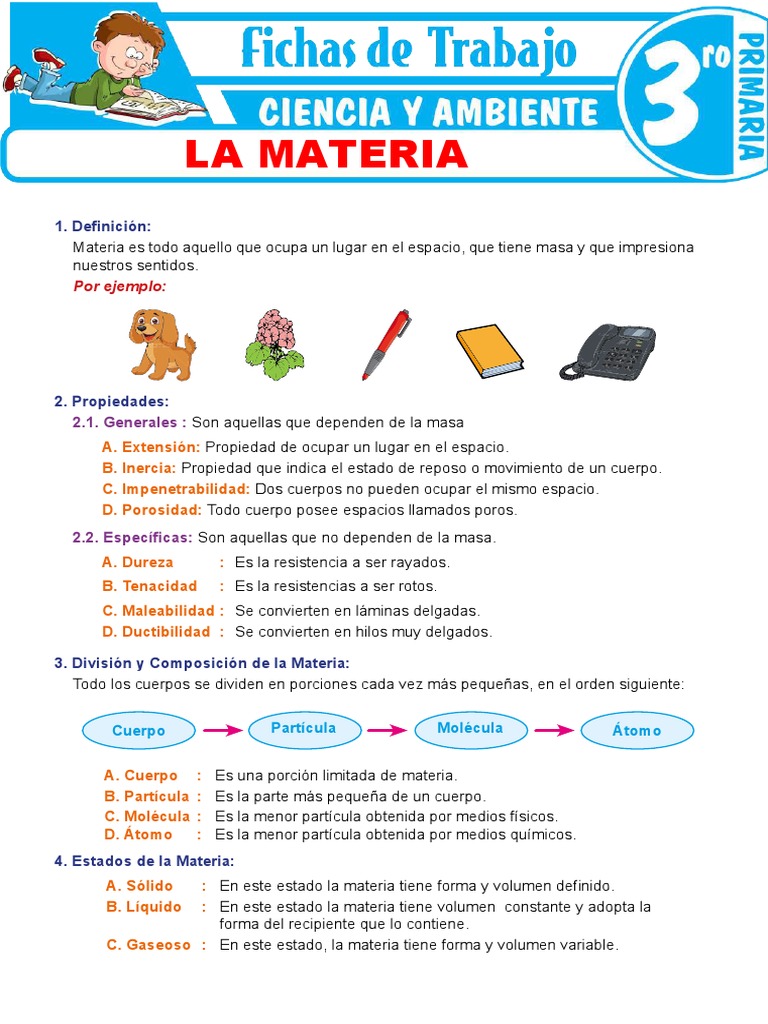 Propiedades de la Materia para Tercer Grado | PDF | Importar | Gases