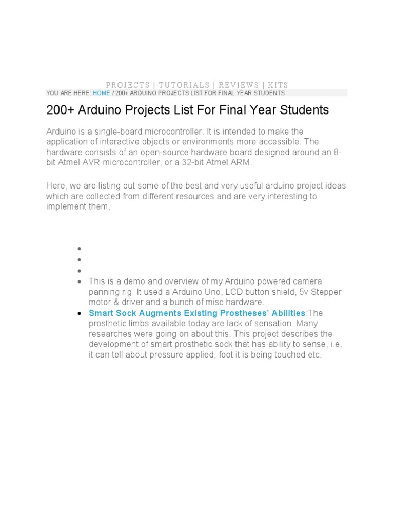 200+ Arduino Projects List For Final Year Students: Projects ...