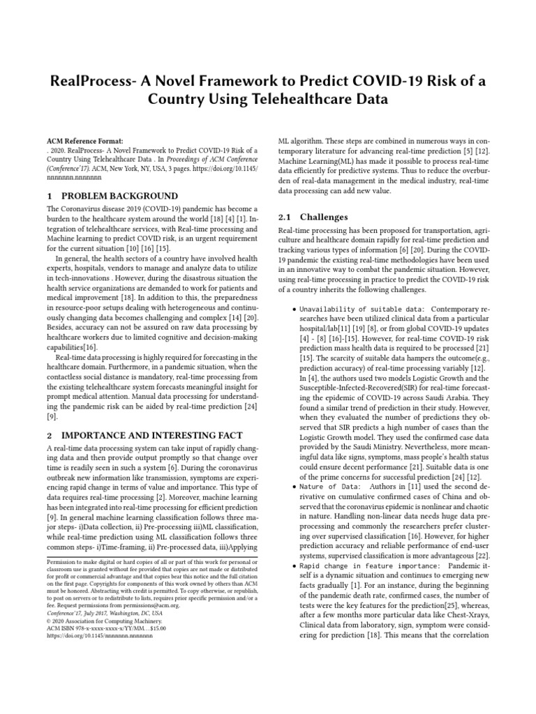 ACM Conference Proceedings Master Template | PDF | Prediction | Machine ...