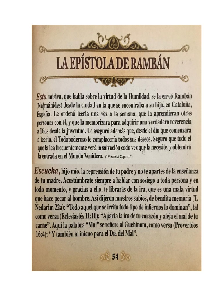 Epistola de Ramban PDF | PDF