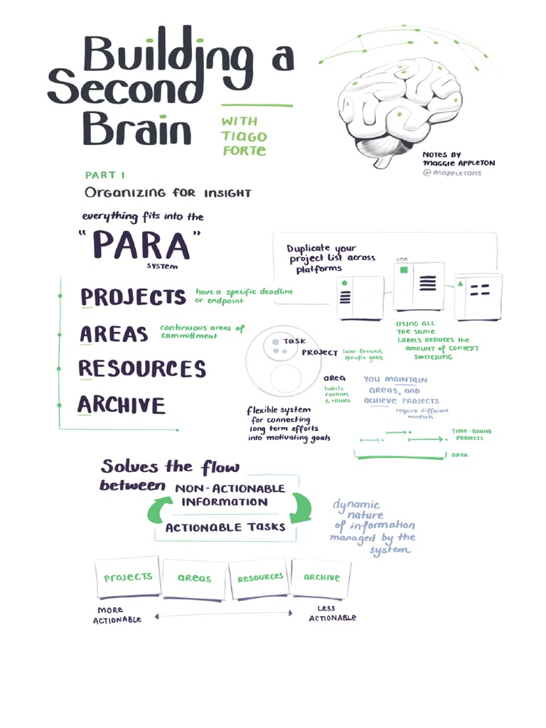 Building A Second Brain - The Illustrated Notes | PDF