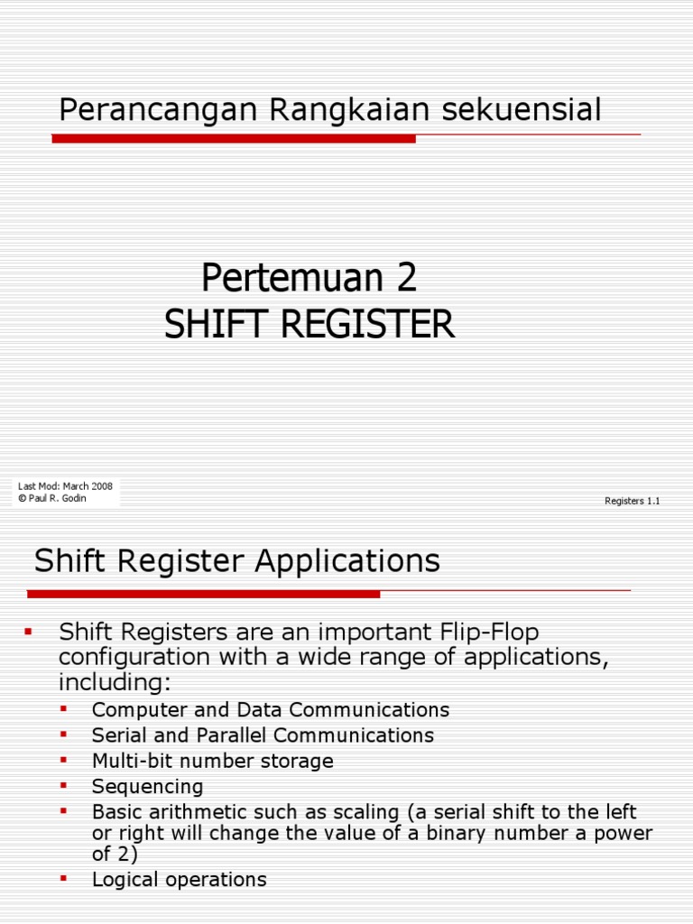Shift Register | PDF | Digital Electronics | Electrical Circuits