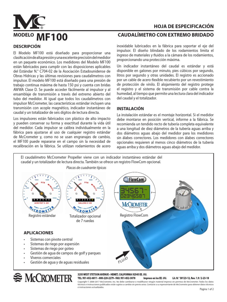 Catalogo de McCrometer 30123-12 PDF | PDF | Acero | Naturaleza
