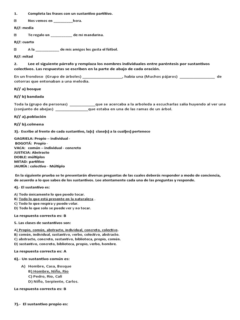 Actividad 3 Sustantivos y Sus Clases. | PDF | Sustantivo | Gramática