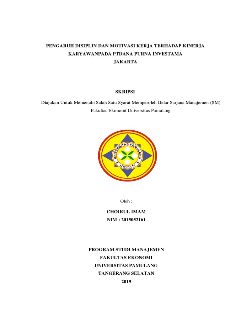 Skripsi Choirul Imam PDF | PDF