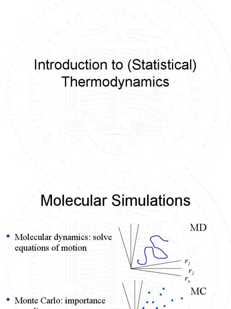 Introduction To (Statistical) Thermodynamics | PDF | Statistical ...