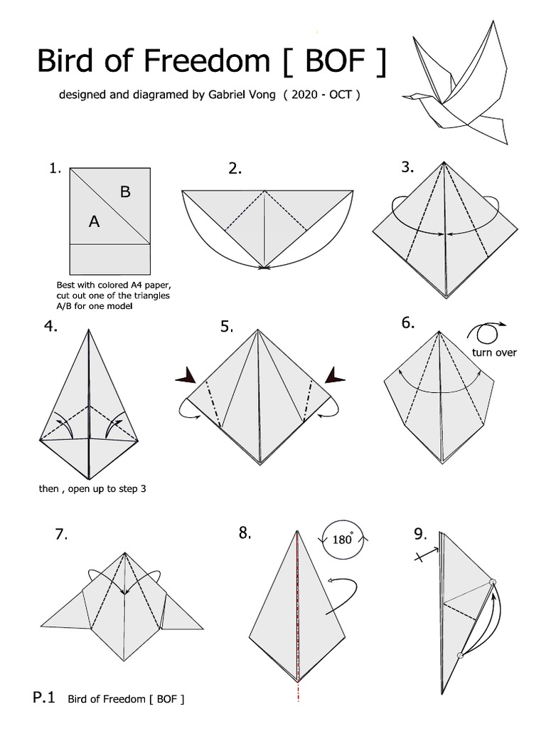 Bird of Freedom (BOF) - Origami (With Photos) | PDF
