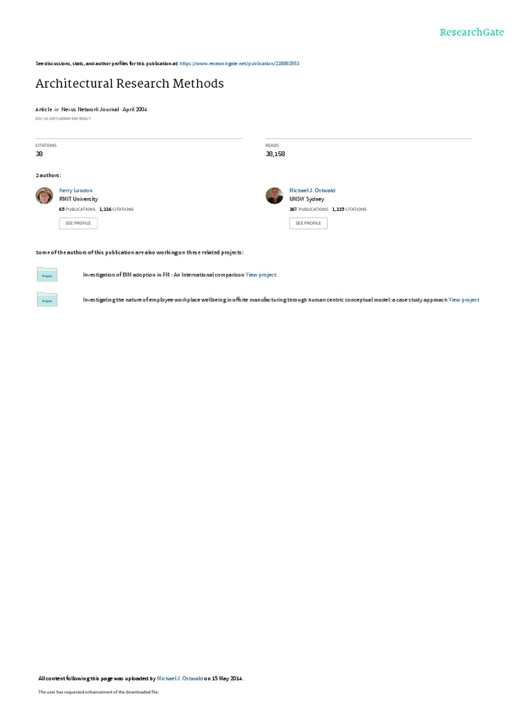 Architectural Research Methods PDF | PDF | Quantitative Research ...
