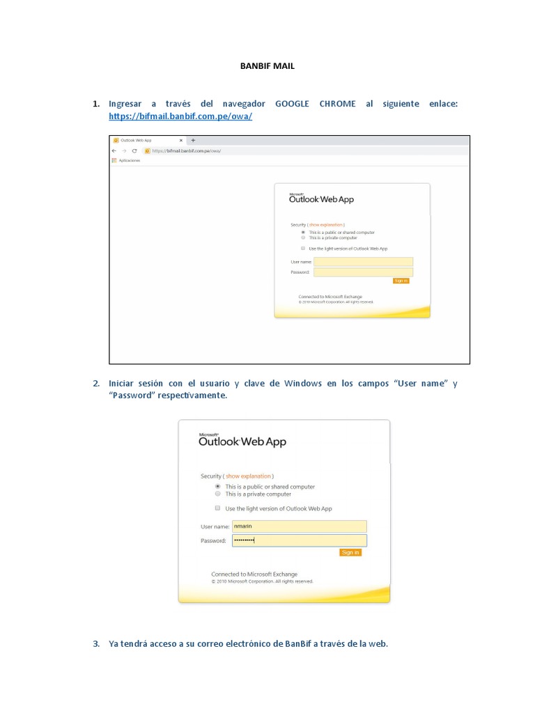Instructivo OWA | PDF