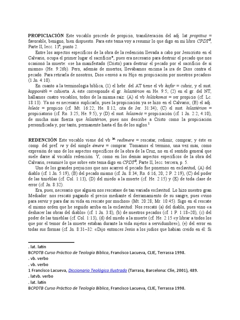 Propiciación y Redención en Cristo | PDF | calvinismo | Cristo (título)