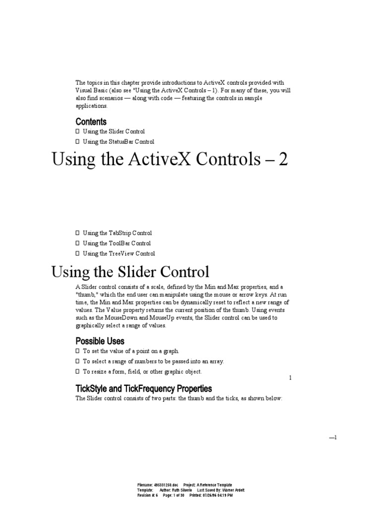 Using The ActiveX Controls - 2 | Download Free PDF | Button (Computing ...