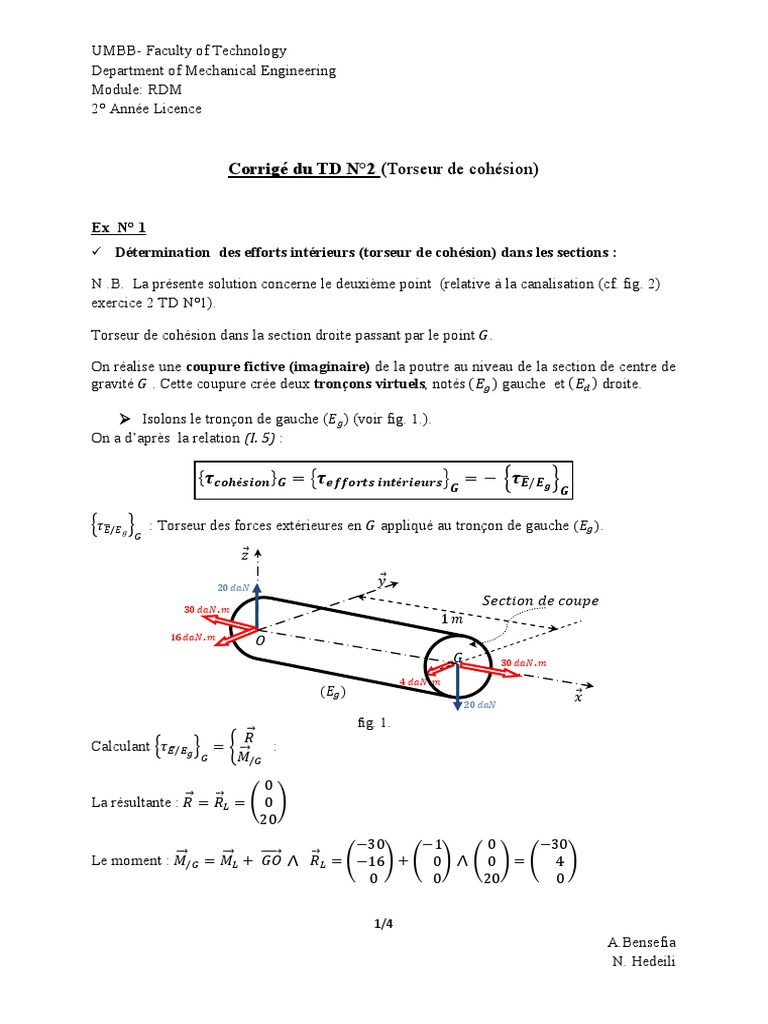 Corrigé TD RDM 2 | PDF | Flexion (matériau) | Mécanique des milieux ...
