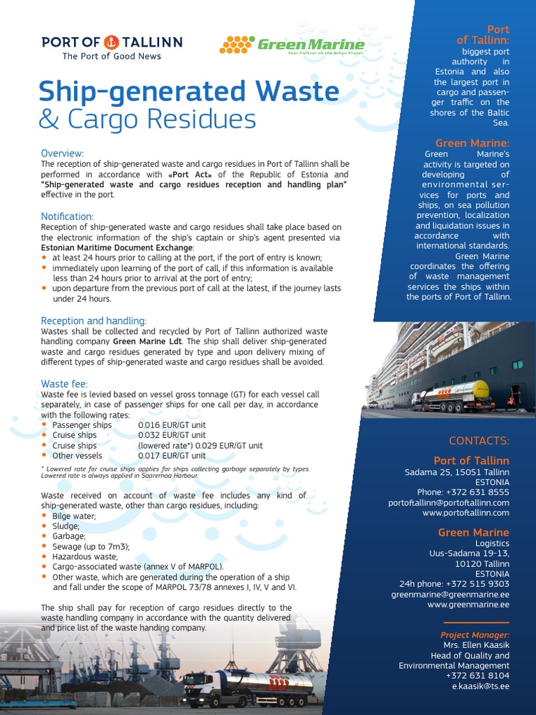 Tallinn Port Waste Management Guide | PDF | Port | Ships