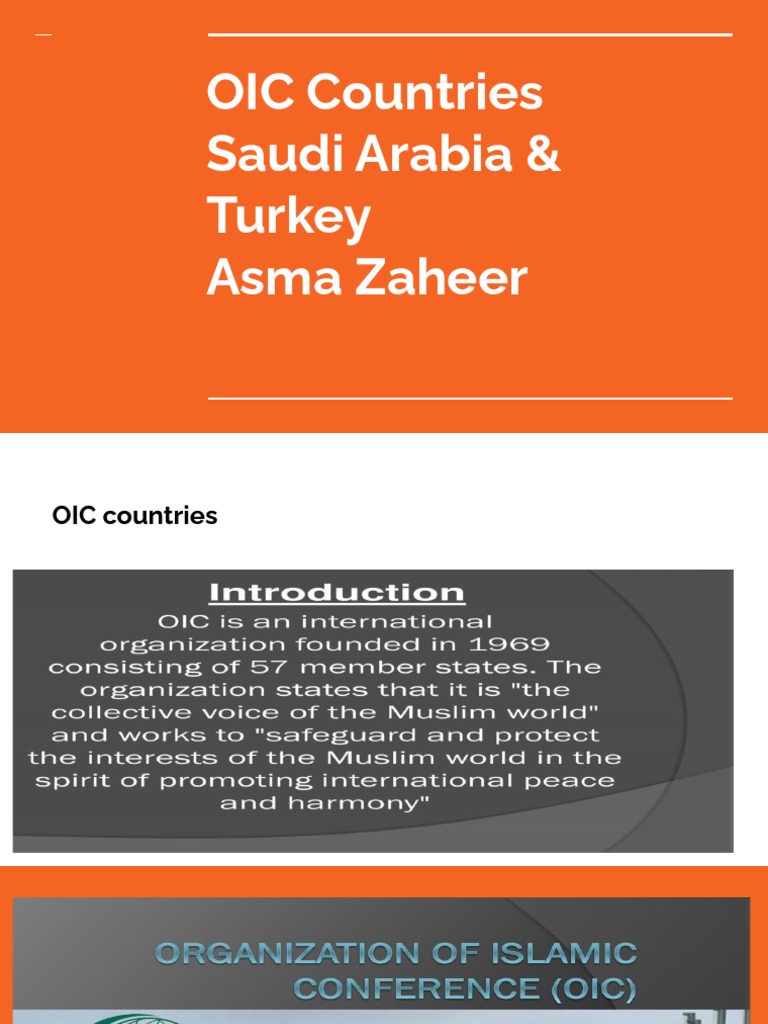 OIC Countries Saudi Arabia & Turkey Asma Zaheer | PDF