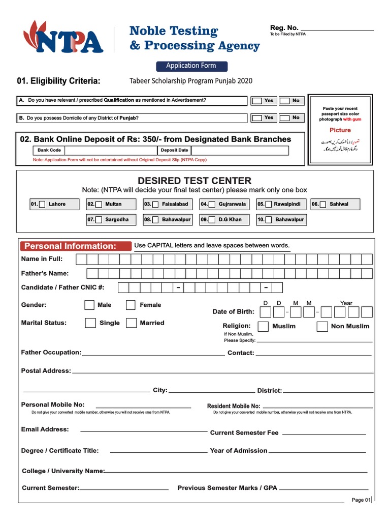 Punjab Application Form | PDF | Government | Business