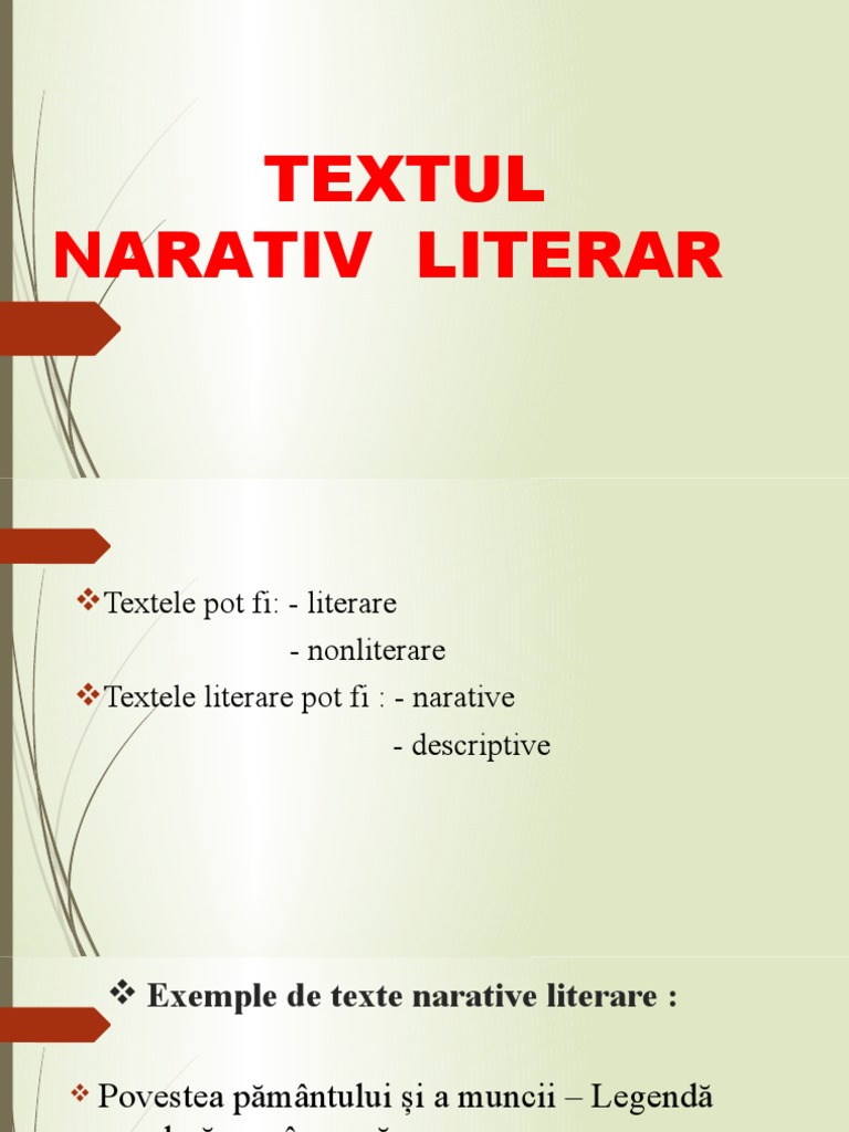 1 Textul Narativ Literar | PDF
