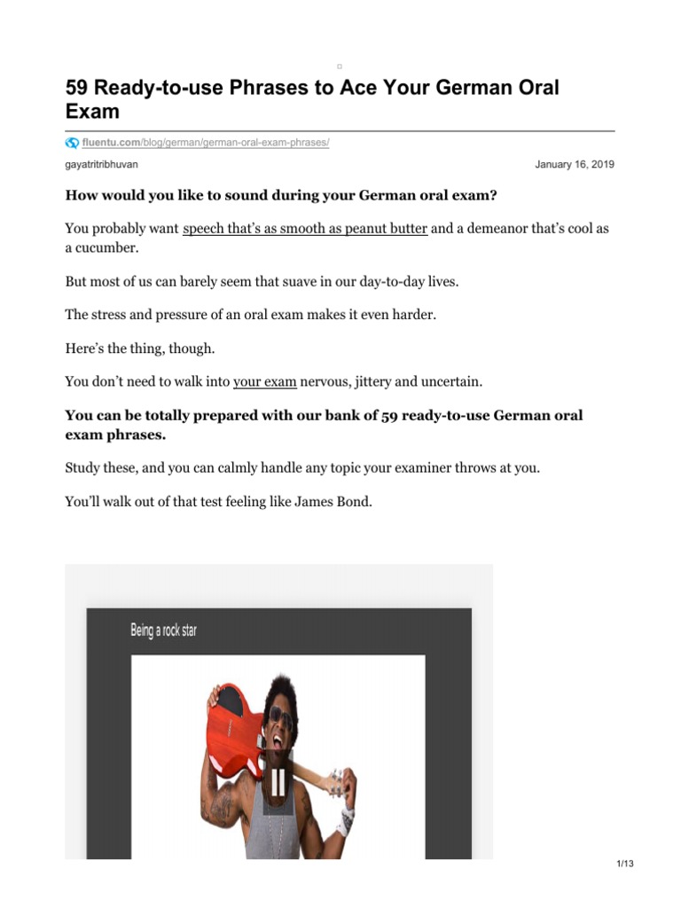 59 Ready-To-Use Phrases To Ace Your German Oral Exam | PDF | Vocabulary ...