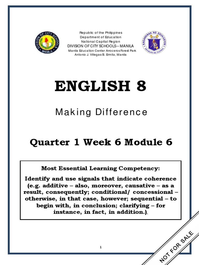 ENGLISH 8 - Q1 - Mod6 - Emphassis Markers PDF | PDF | Books | Truth