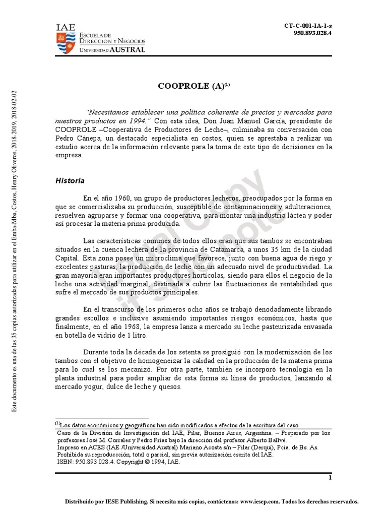 8 Cooprole IAE-2018 - 2019 | PDF | Leche | Mercado (economía)