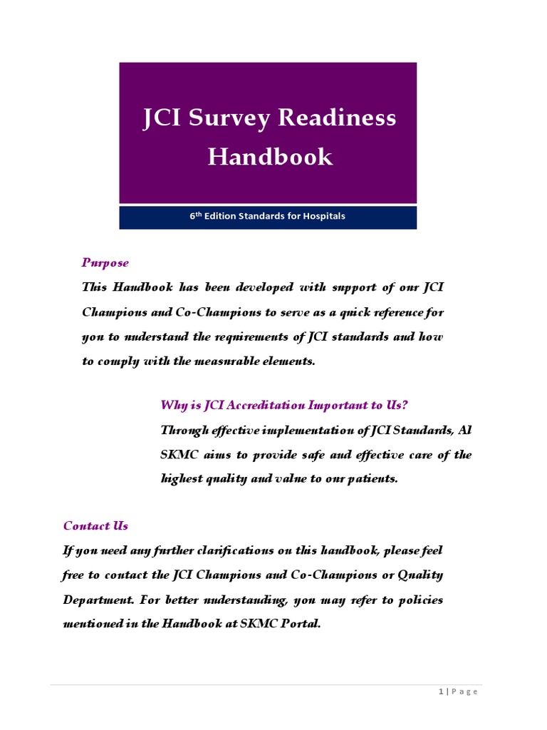 JCI Training Booklet 2020 C PDF | PDF | Patient | Informed Consent