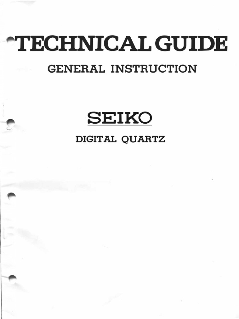 1980.07 Seiko Technical Guide General Instruction Digital Quartz PDF ...