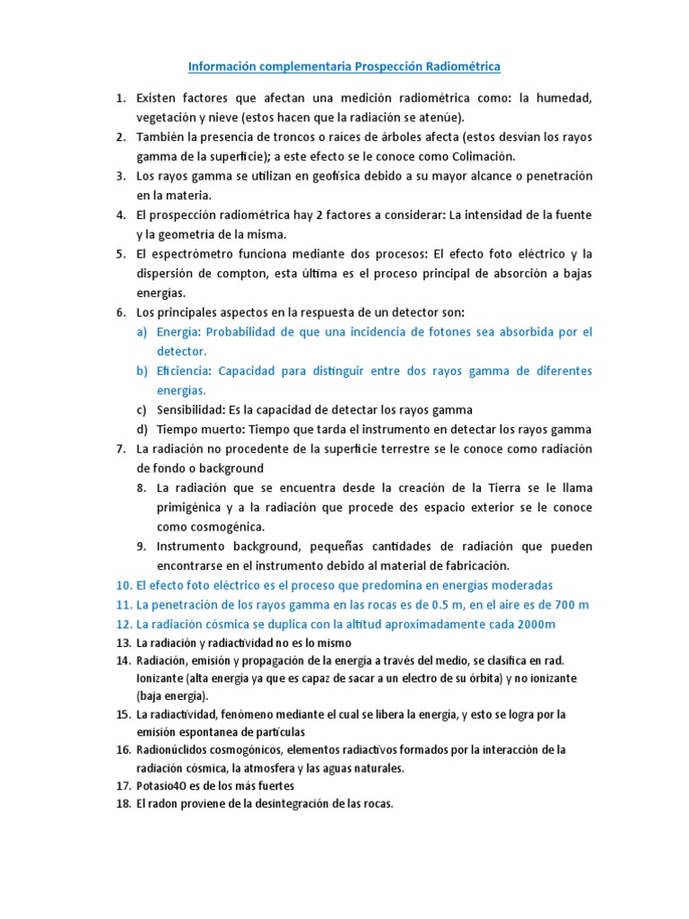 Información Complementaria Prospección Radiométrica | PDF ...
