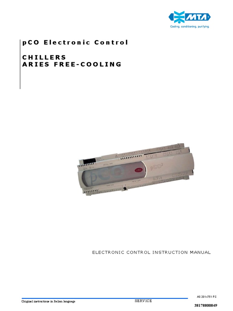 pCO Electronic Control Chillers Aries Free-Cooling | PDF | Manufactured ...