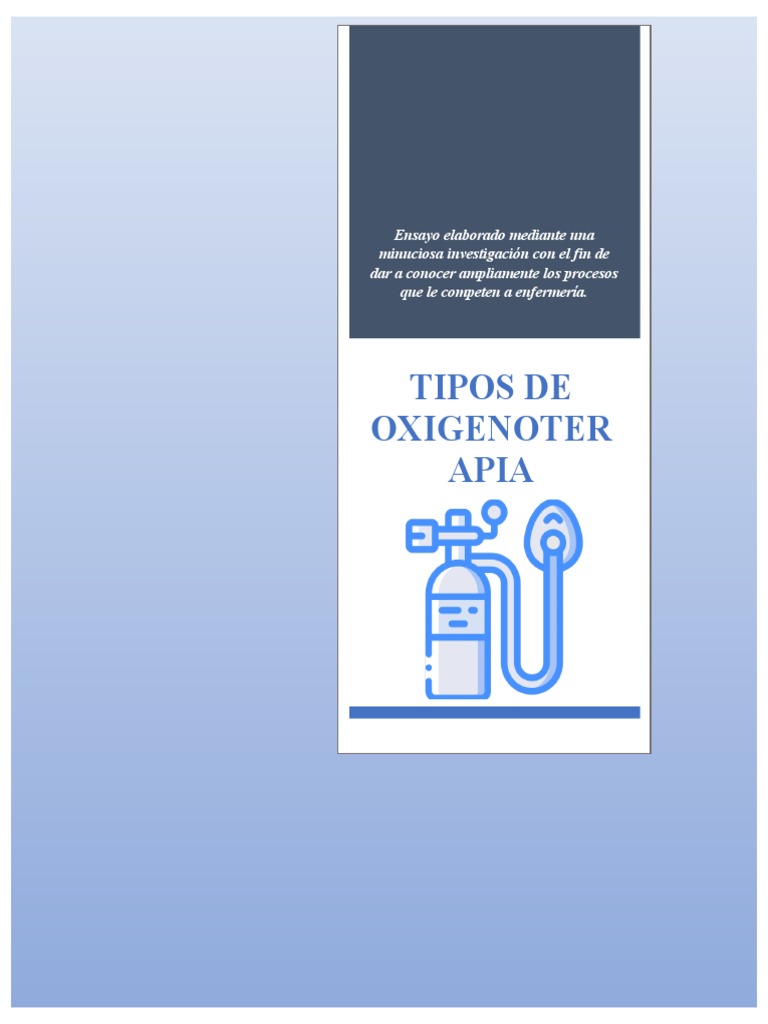 Tipos De Oxigenoterapía | PDF | Hipoxia (médica) | Oxígeno