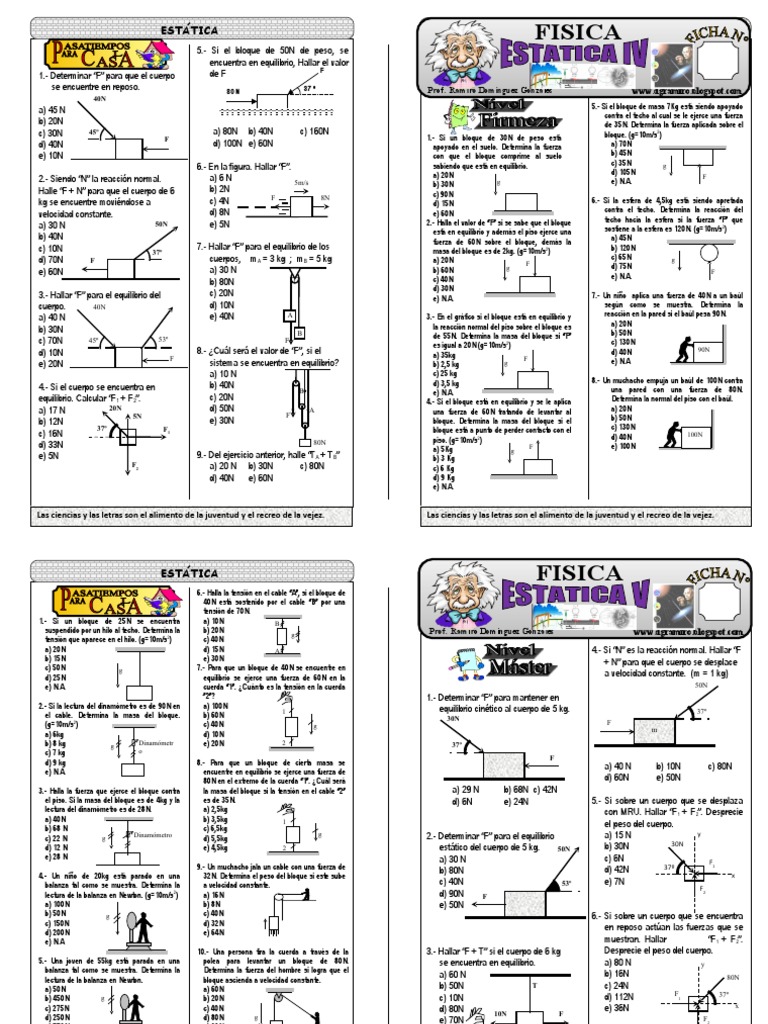 ESTATICA IV y V | PDF | Masa | Física