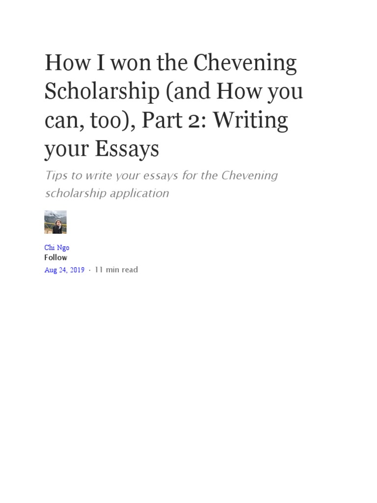 How I Won The Chevening Scholarship | PDF | Leadership | Essays