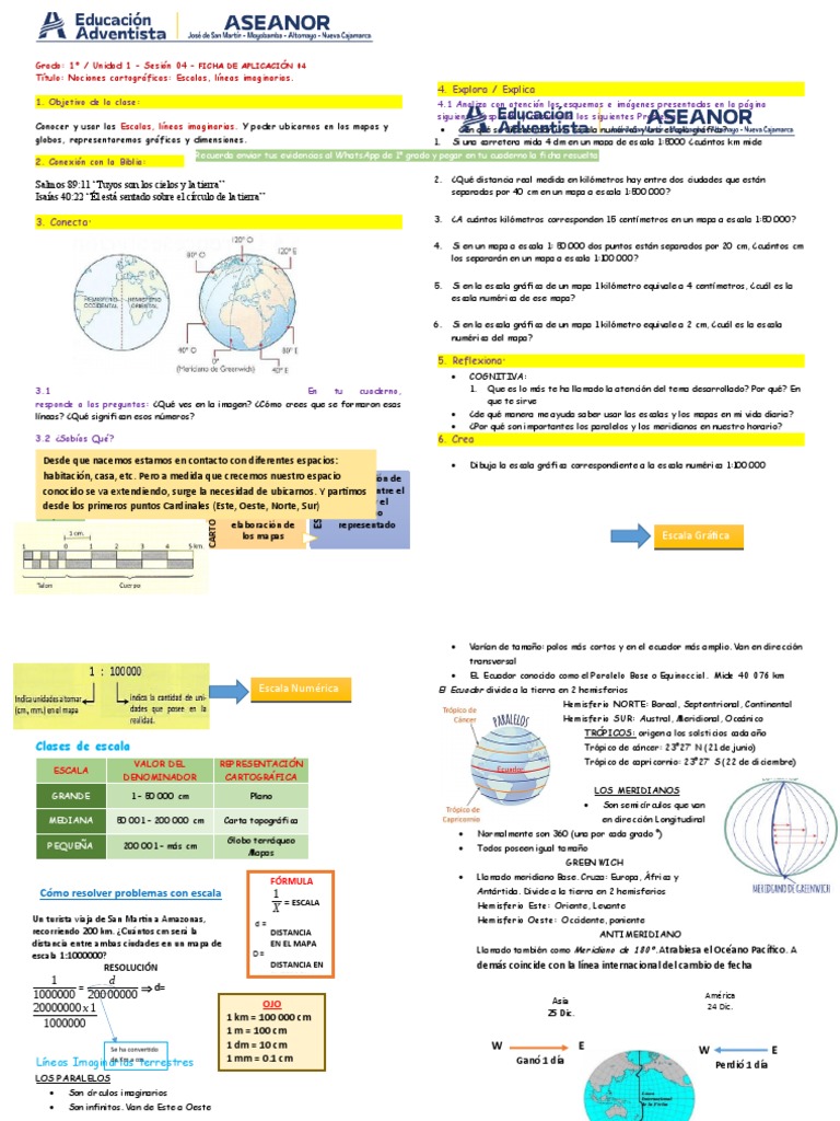 Ficha 4. PRIMERO CCSS | PDF | Mapa | Cartografía