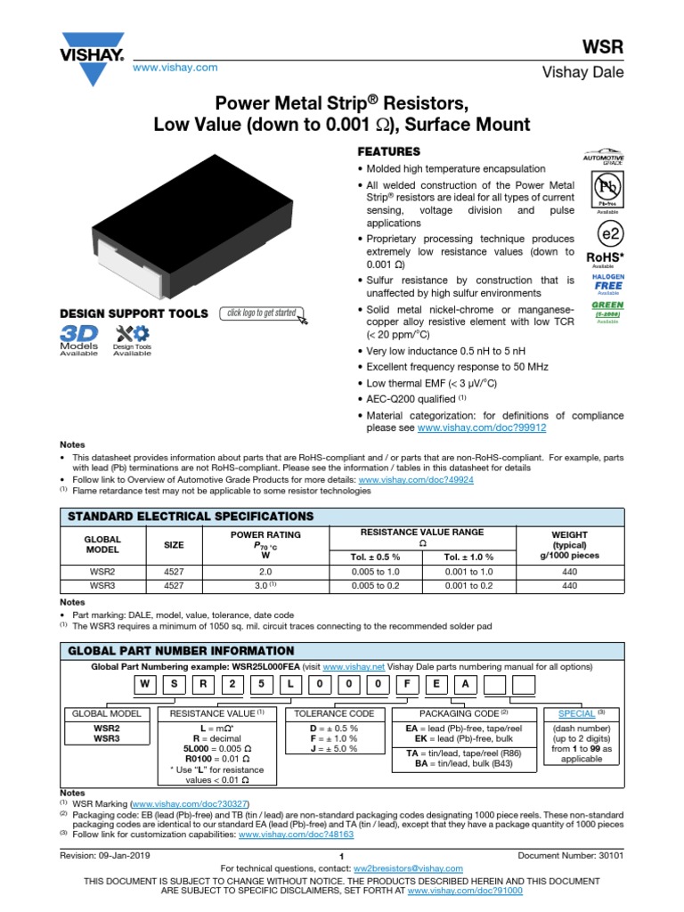 ), Surface Mount: Vishay Dale | PDF | Resistor | Electrical Engineering