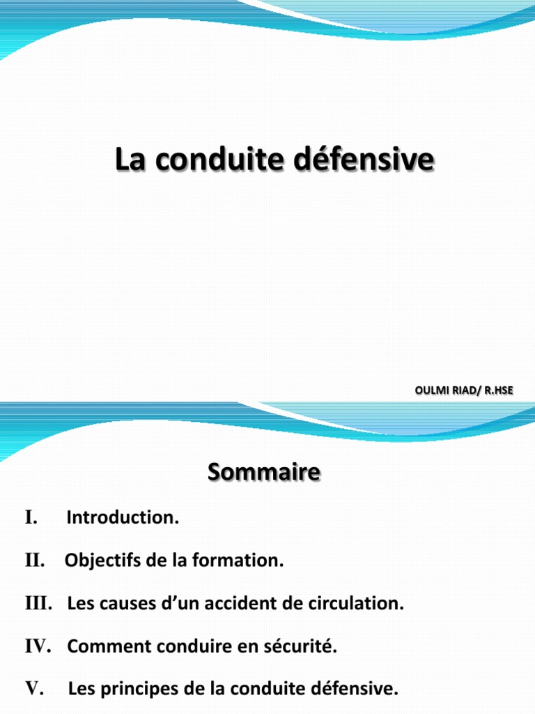 Formation HSE Chauffeurs - Conduite Defensive | PDF | Pneumatique ...