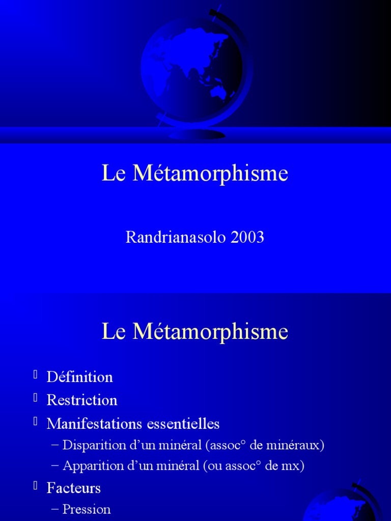 9 Metamorphisme | PDF | Géologie | Matériaux naturels