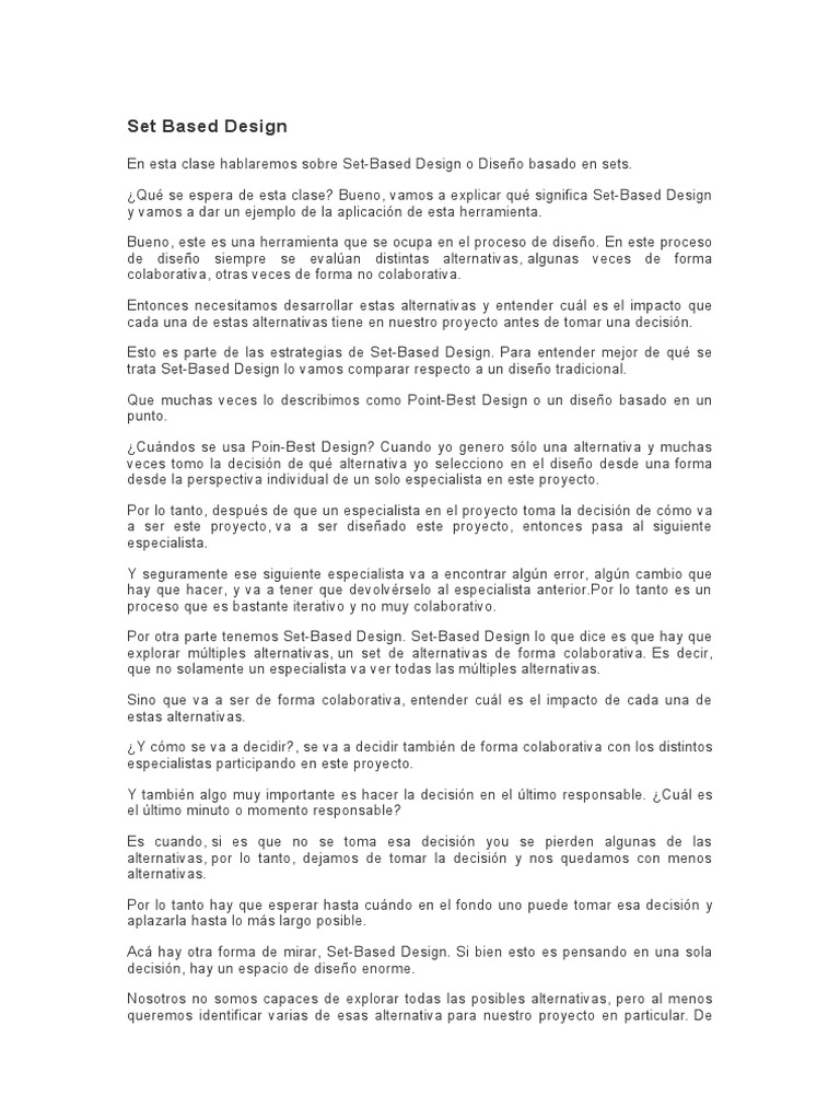 Set Based Design | PDF | Cognición | Science