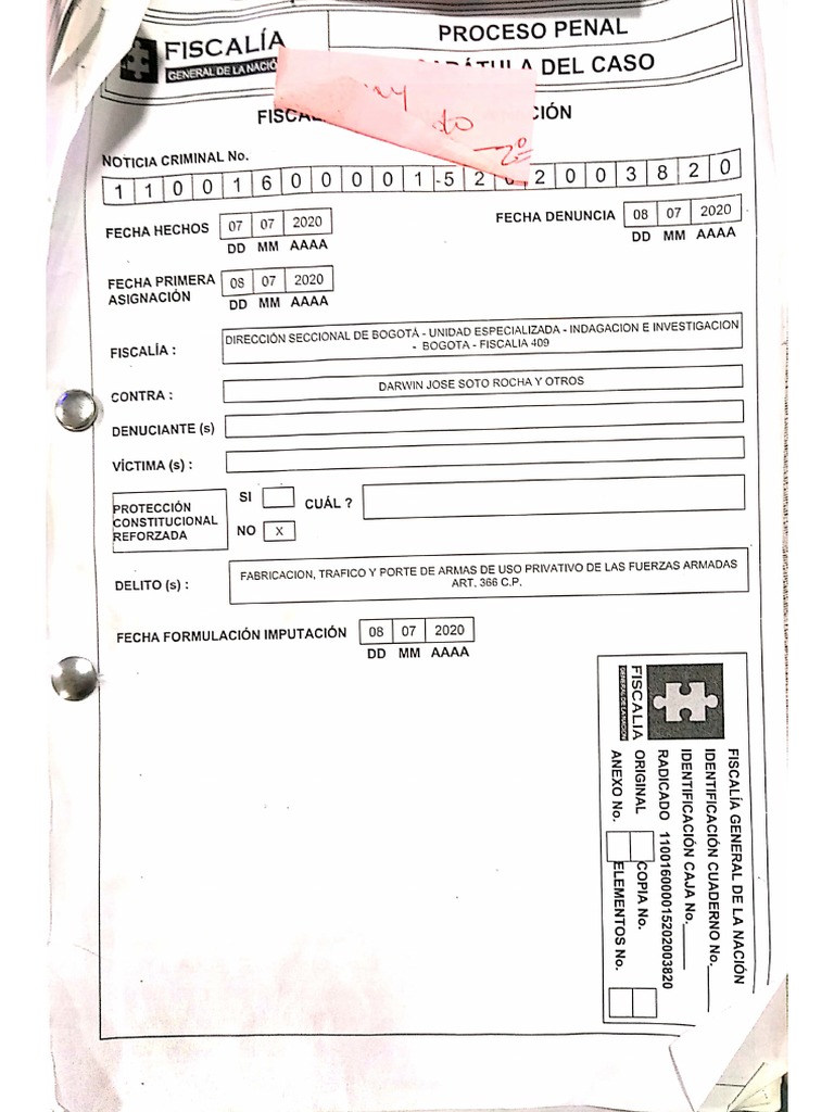 Elementos Materiales Probatorios 202003820 PDF | PDF