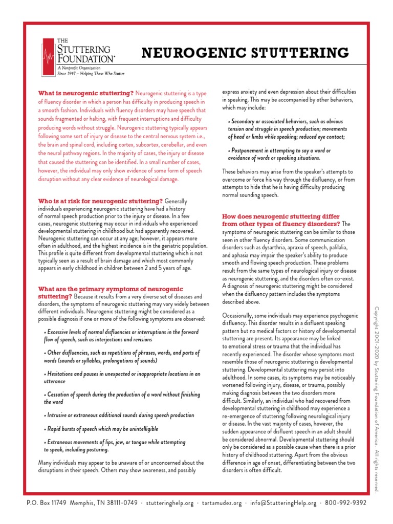 What Is Neurogenic Stuttering? | PDF | Stuttering | Speech